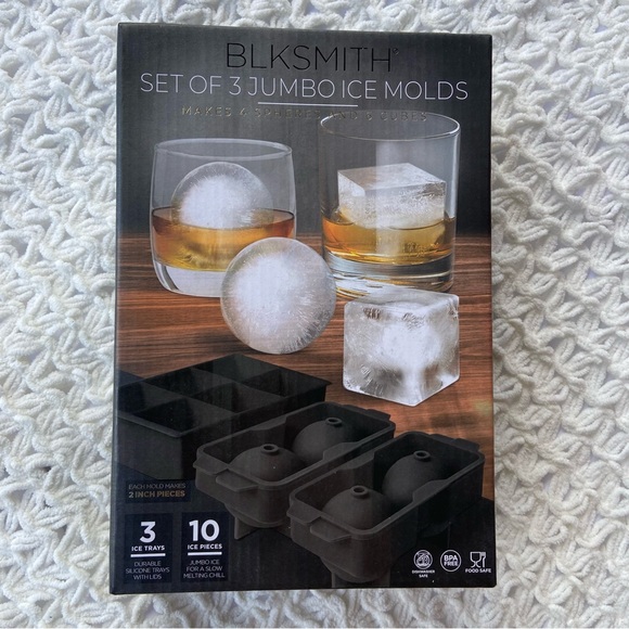 BLKSMITH | Dining | Blksmith 3 Set Jumbo Ice Mold Trays | Poshmark